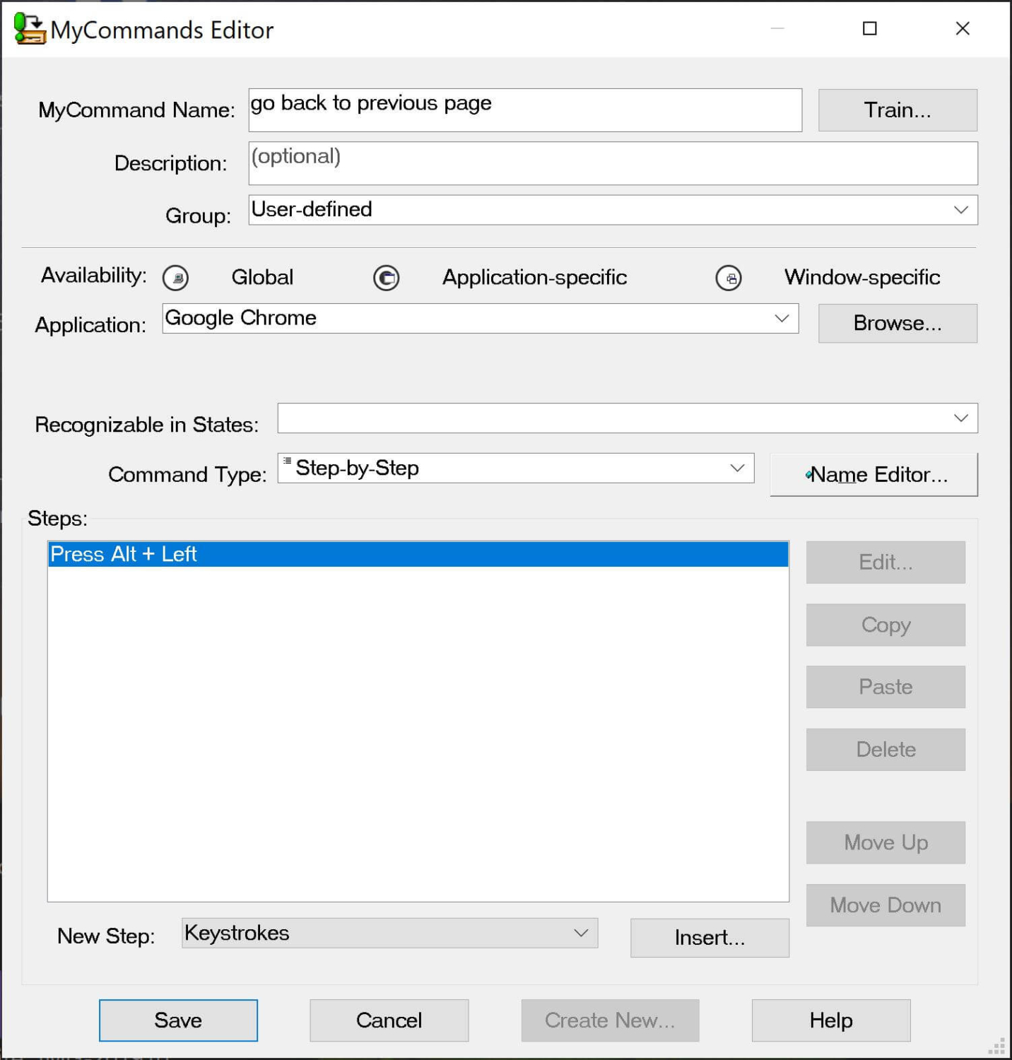Go Back button in Google Chrome | DragonSpeechTips