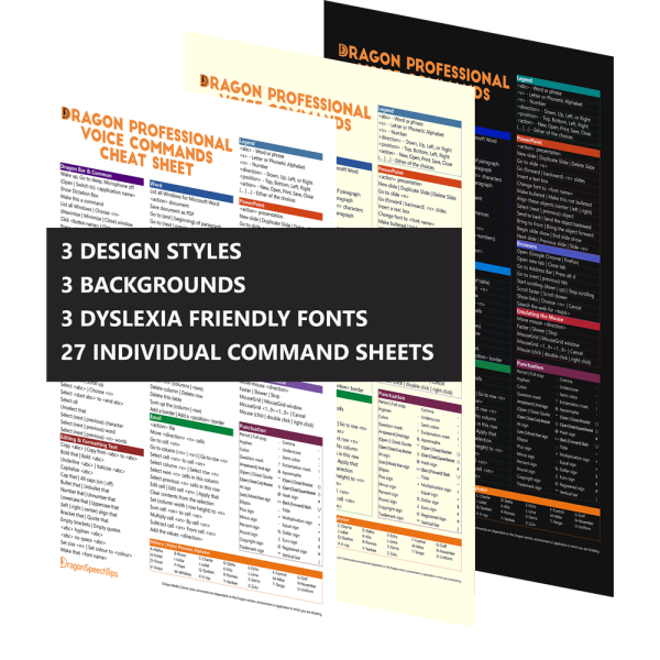 Dragon Professional Voice Commands Cheat Sheet | Premium Ed.